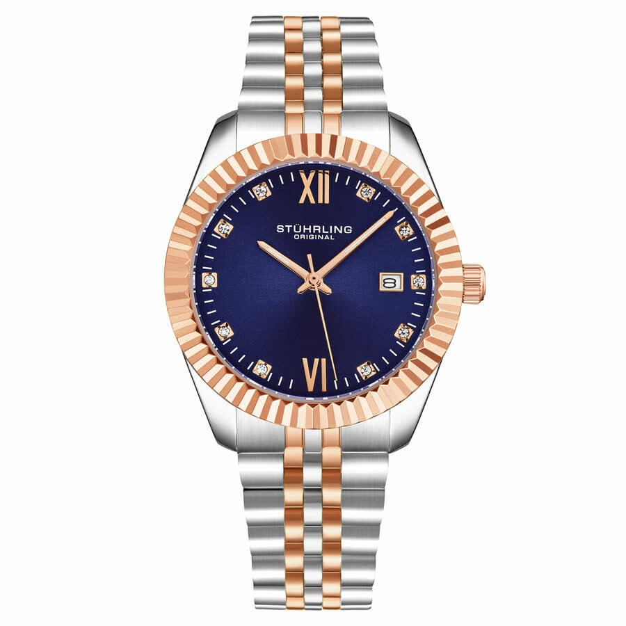 Stuhrling Original Symphony Quartz Blue Dial Ladies Watch M17177 ...