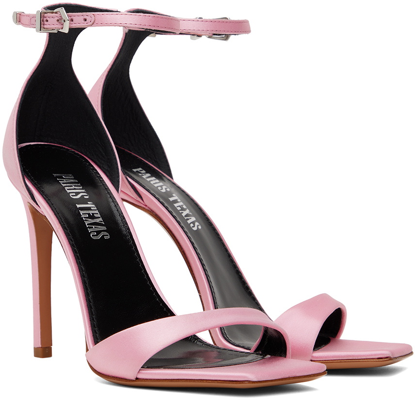 Paris Texas Pink Satin Stiletto Heeled Sandals Paris Texas