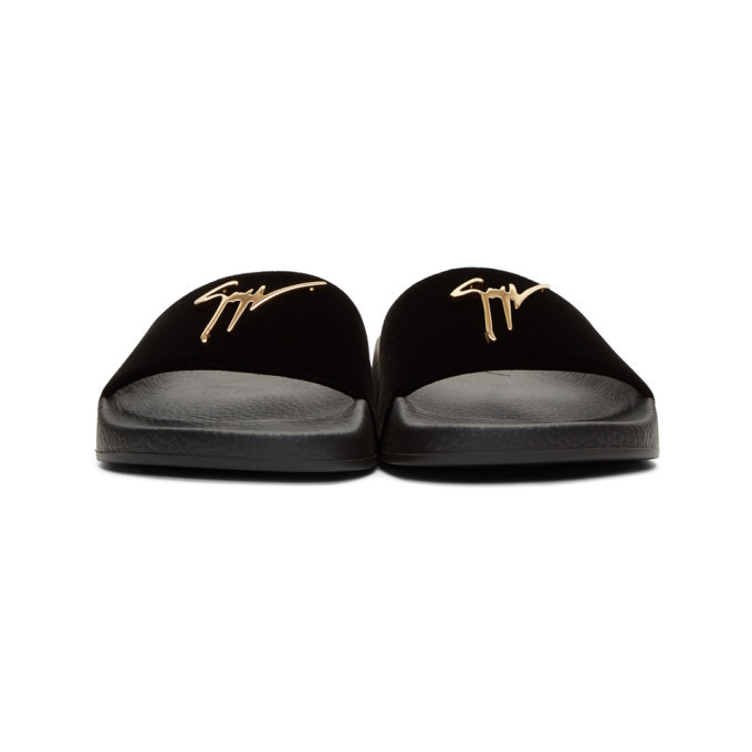 Giuseppe Zanotti Black Velvet Lab 10 Slides Giuseppe Zanotti