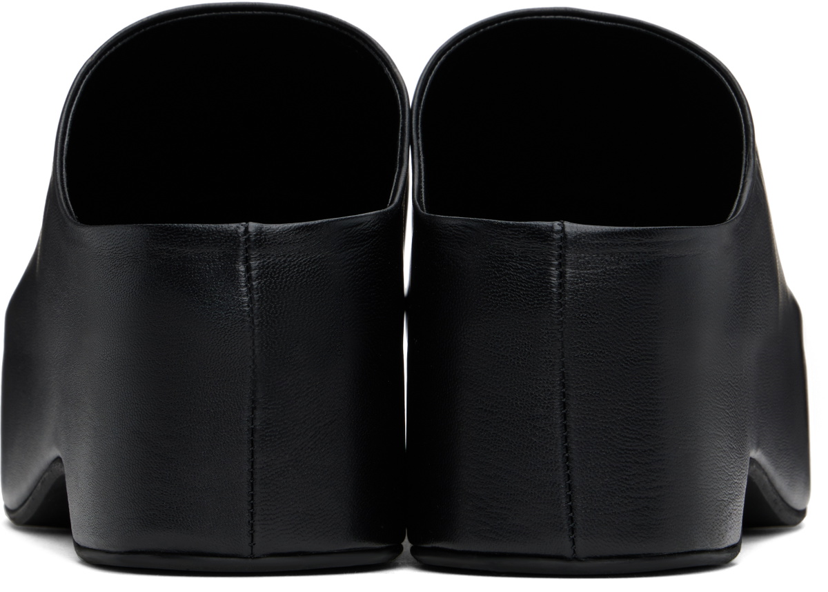 Marni Black Leather Chunky Sabot Clog Loafers Marni