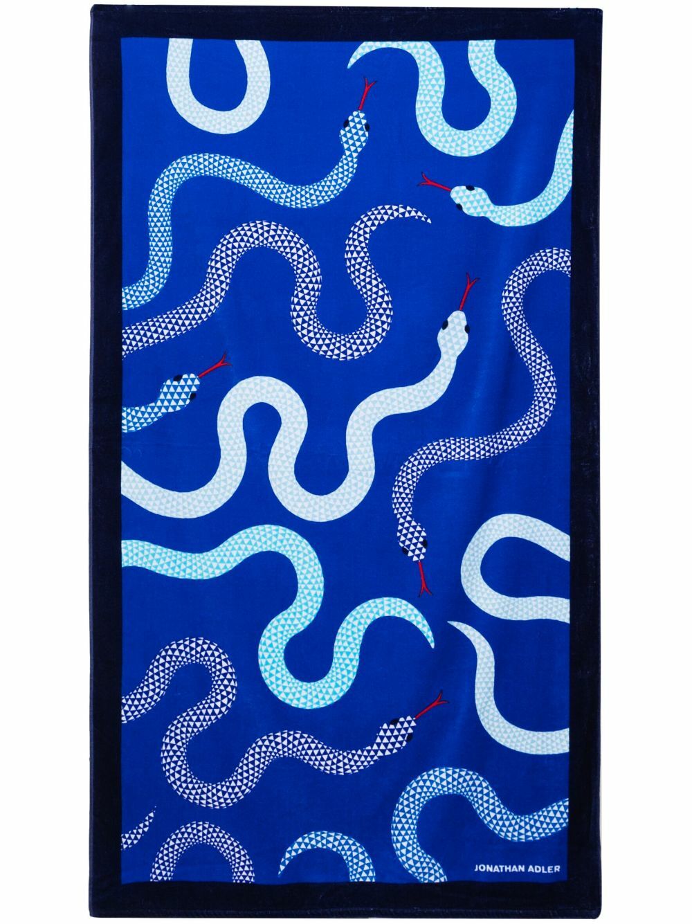 Jonathan Adler Blue Eden Snake-Print Beach Towel Jonathan Adler