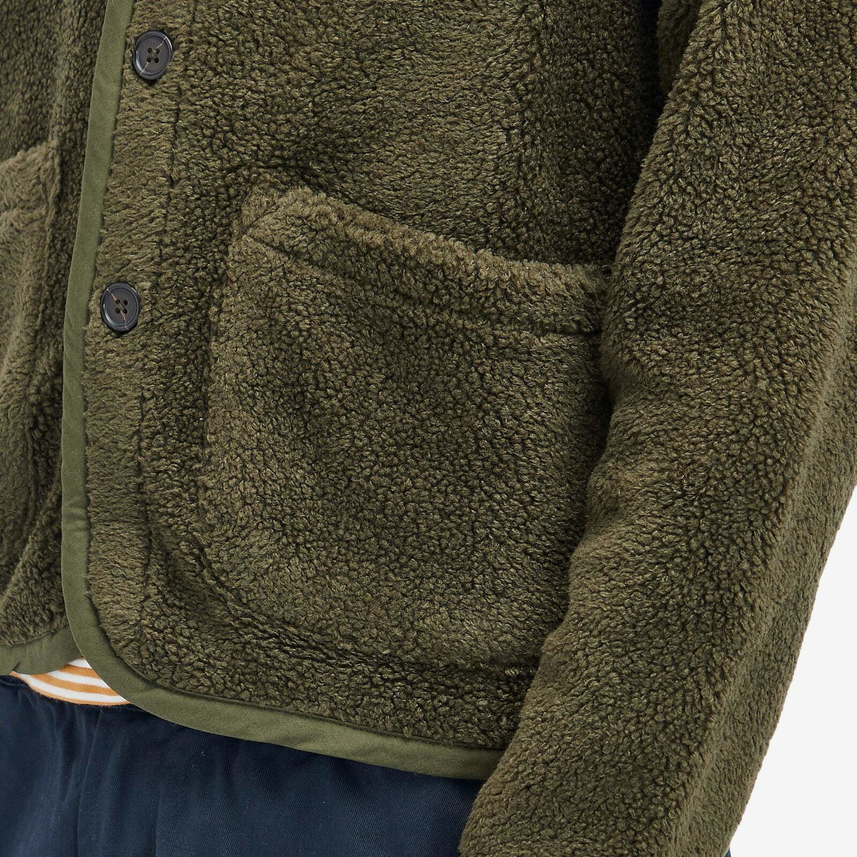 Universal Works Men's Mountain Fleece Lancaster Jacket in Olive ...