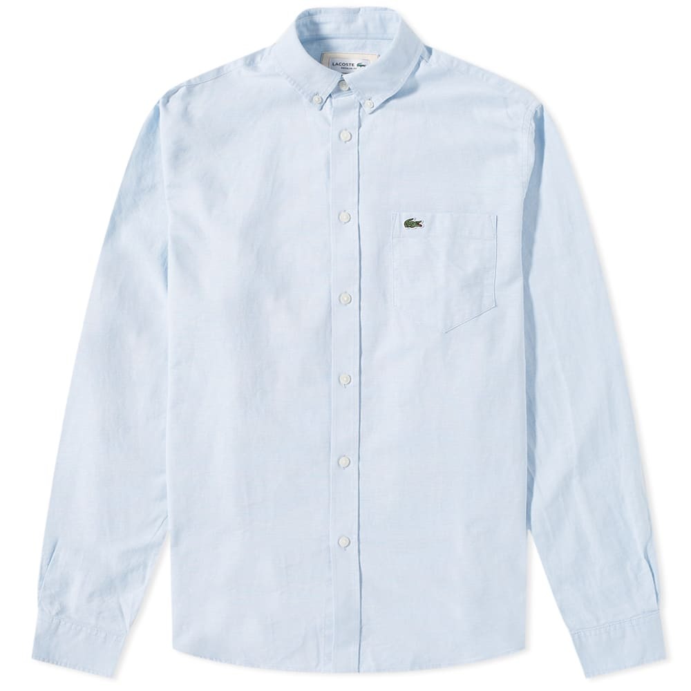 Lacoste Men's Button Down Oxford Shirt in Overview Blue Lacoste