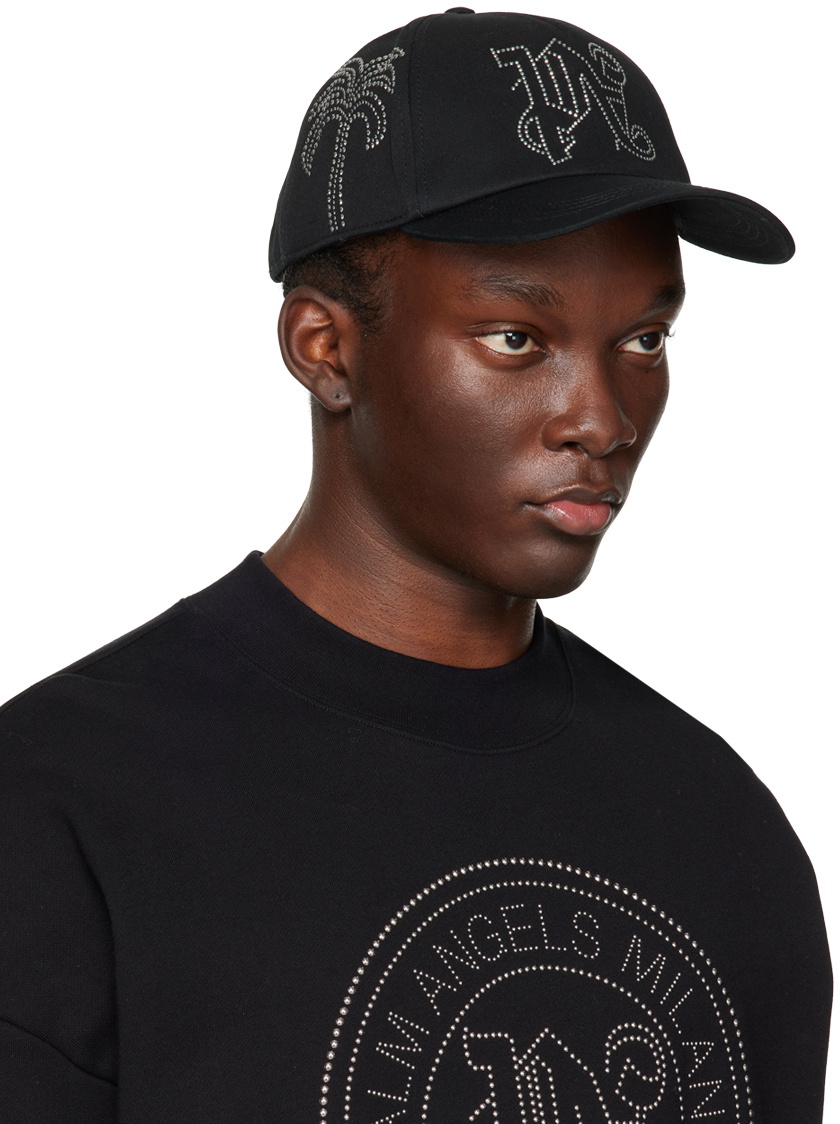 Palm Angels Black PA Milano Stud Cap Palm Angels