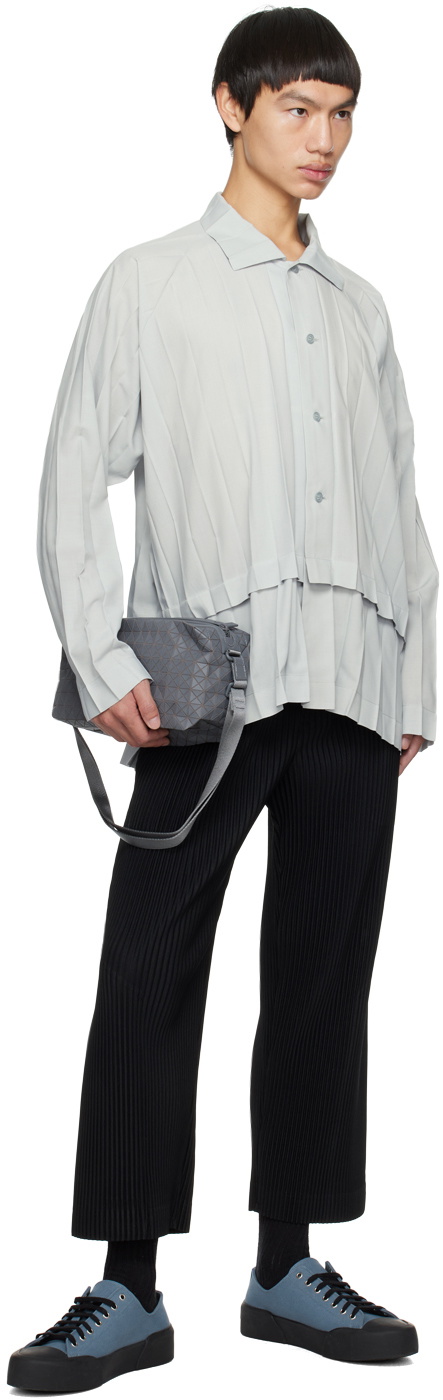 BAO BAO ISSEY MIYAKE Gray Saddle Bag Bao Bao Issey Miyake