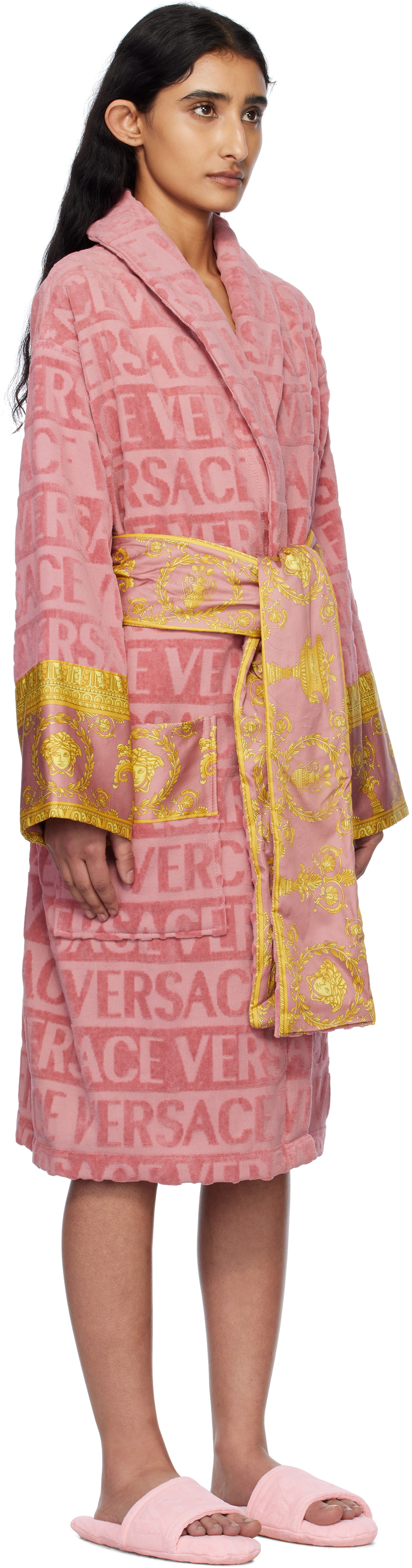 Versace Underwear Pink 'I Heart Baroque' Bathrobe Versace Underwear