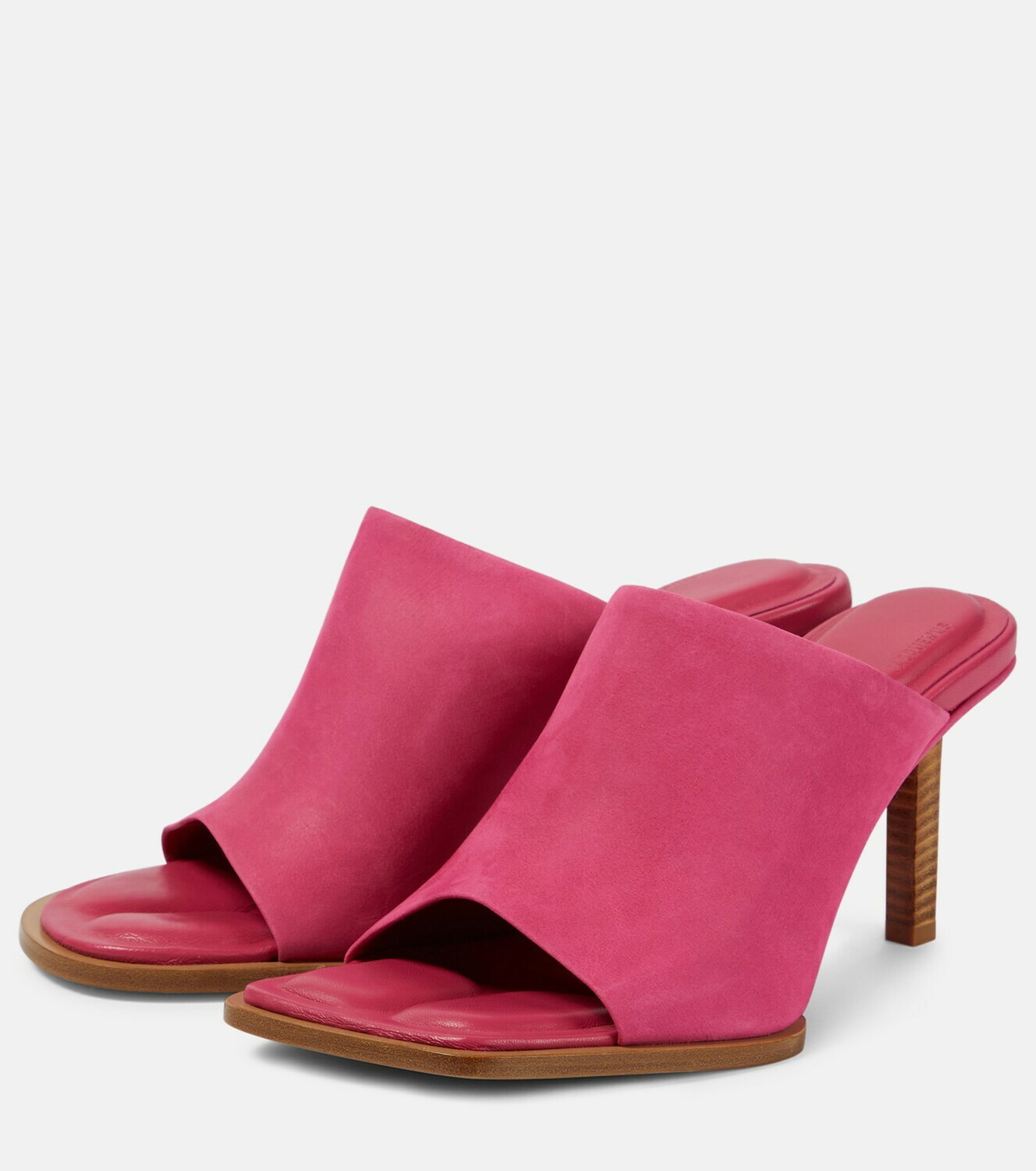 Jacquemus Les Mules Rond Carré asymmetrical suede mules Jacquemus
