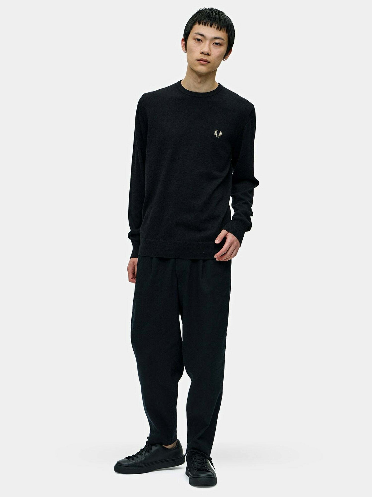 Fred Perry Sweater Black Mens Fred Perry