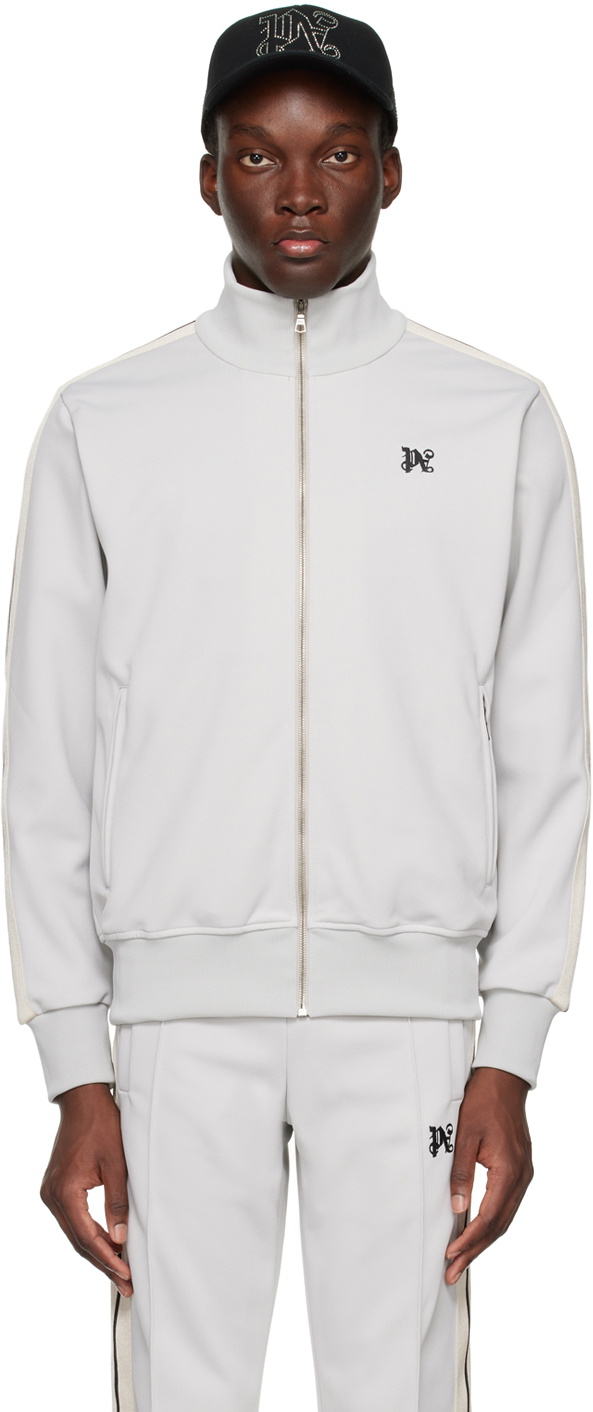 Palm Angels Gray Monogram Track Jacket Palm Angels