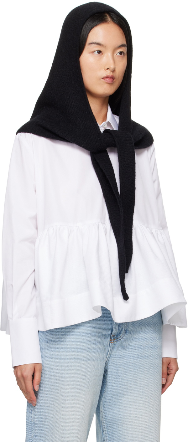 GANNI Black Soft Wool Balaclava GANNI