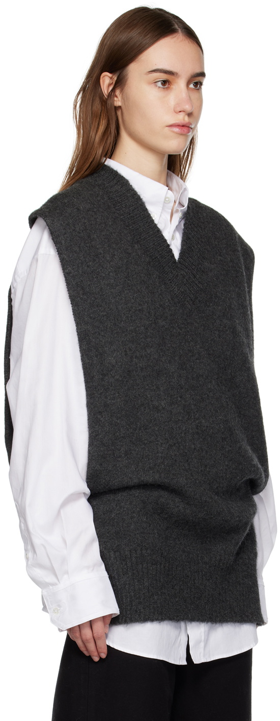 Maison Margiela Gray V-Neck Stole Maison Margiela