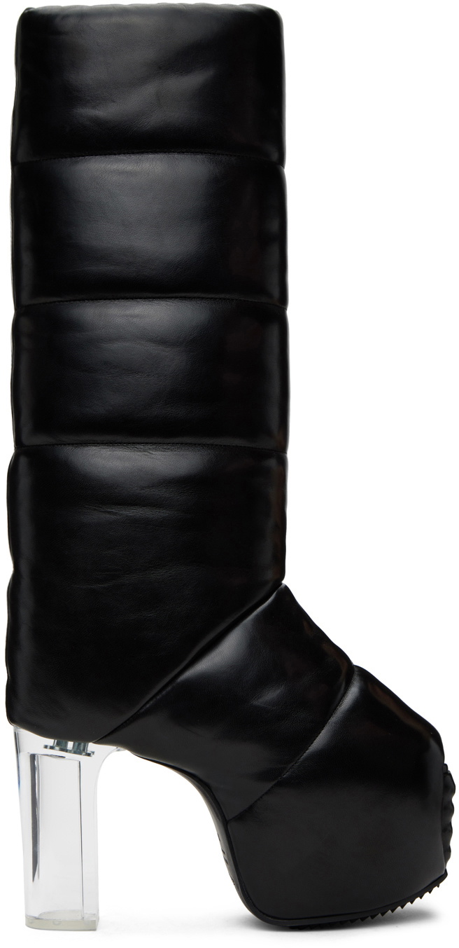 Rick Owens Black Padded Pull On Platform 45 Boots Rick Owens