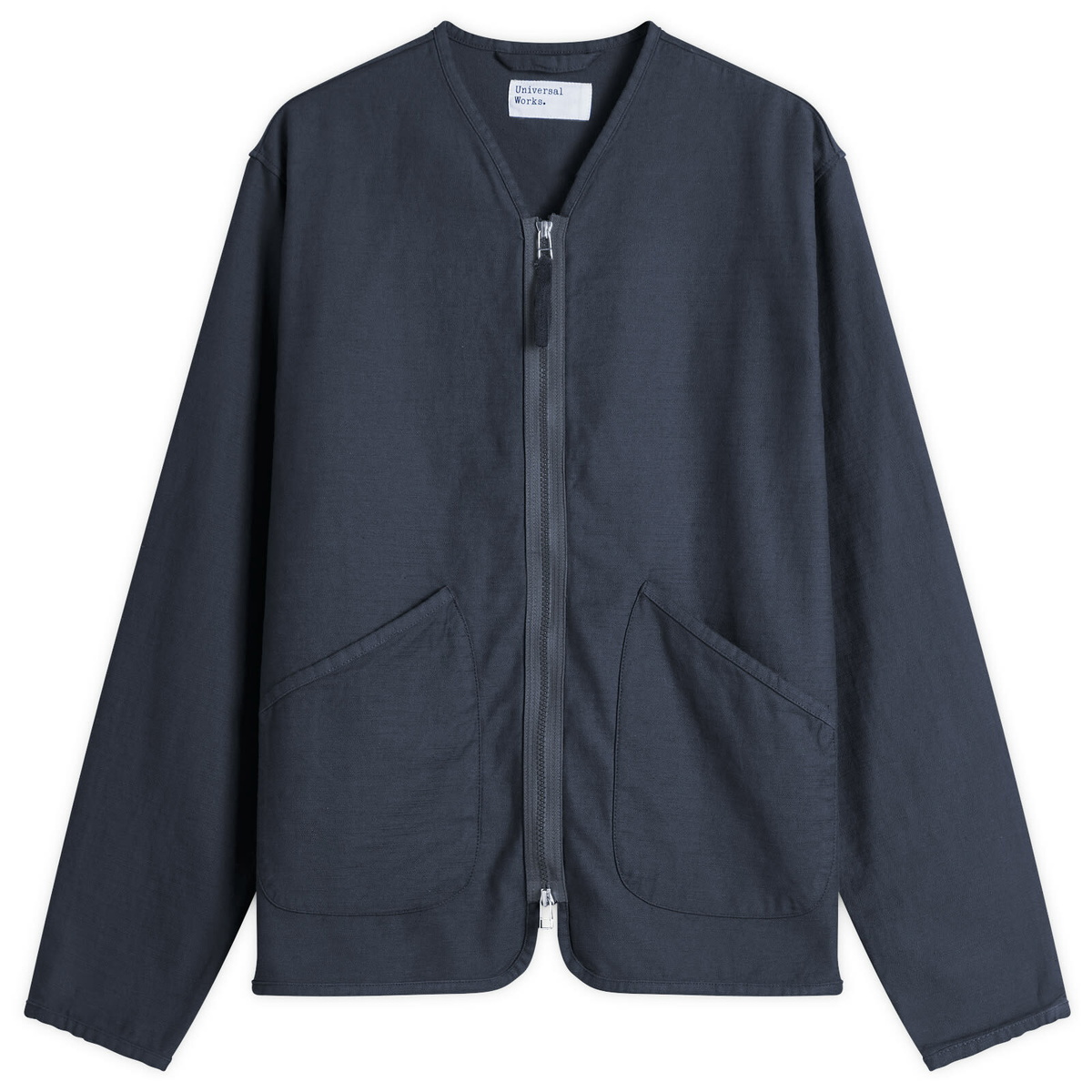 Universal Works Men's Slub Sateen Zip Liner Jacket in Navy Universal Works
