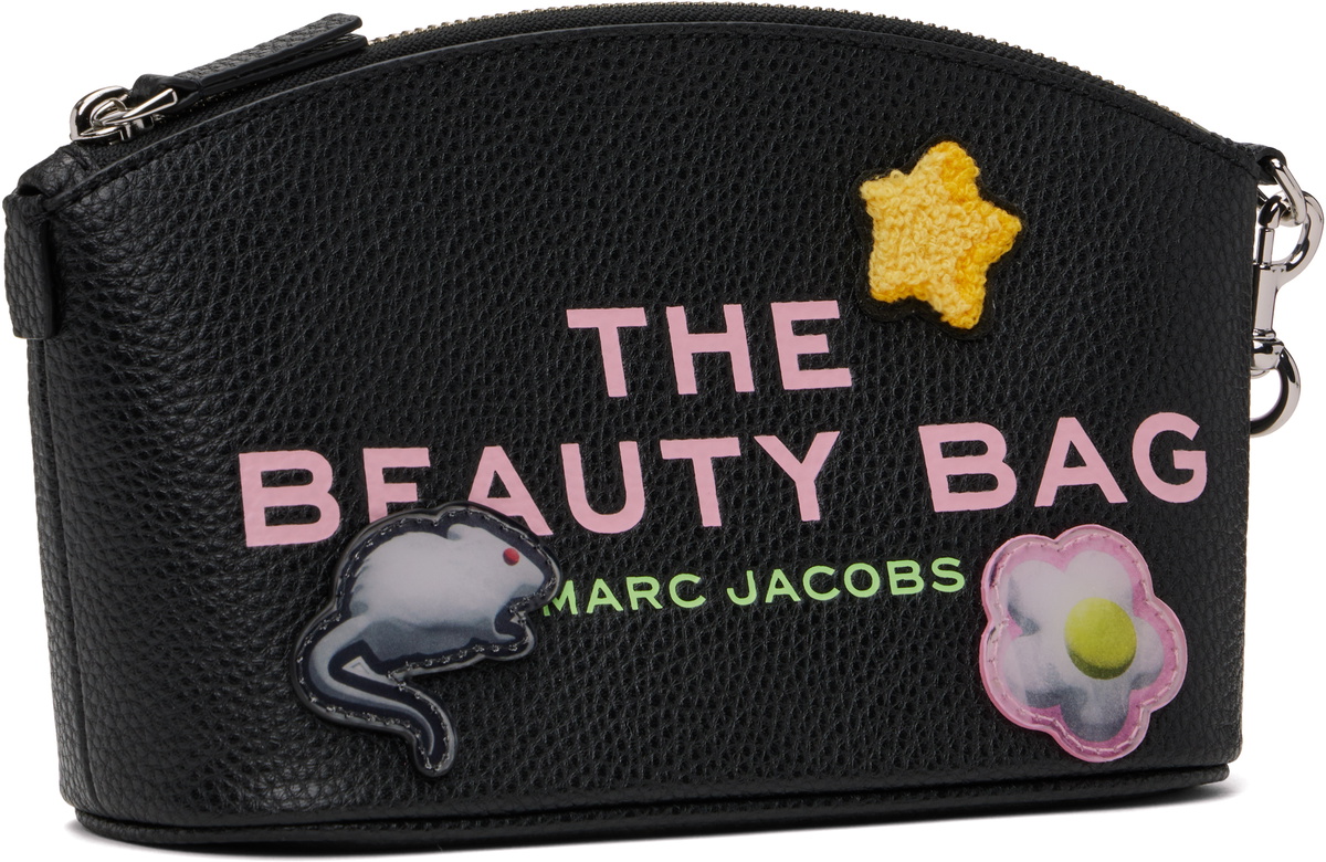 Marc Jacobs Black 'The Sticker Patch Beauty Bag' Cosmetic Pouch Marc Jacobs