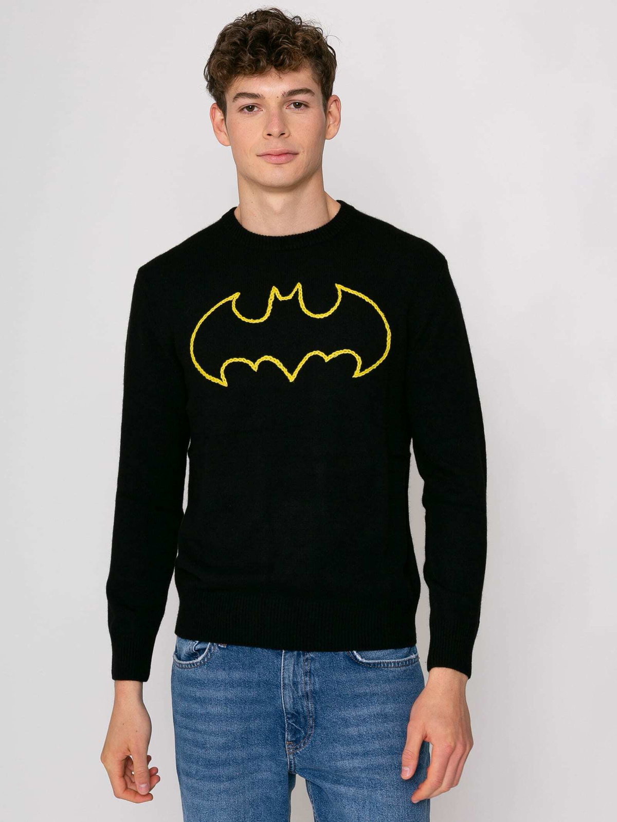 MC2 Saint Barth Man Black Sweater Batman Logo | Warner Bros. Special ...