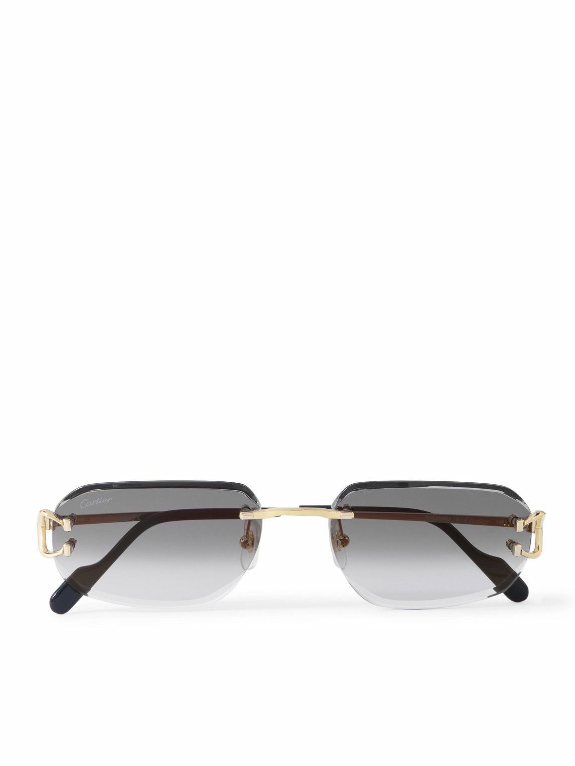 Cartier Eyewear - Signature C Rimless D-Frame Gold-Tone Sunglasses Cartier