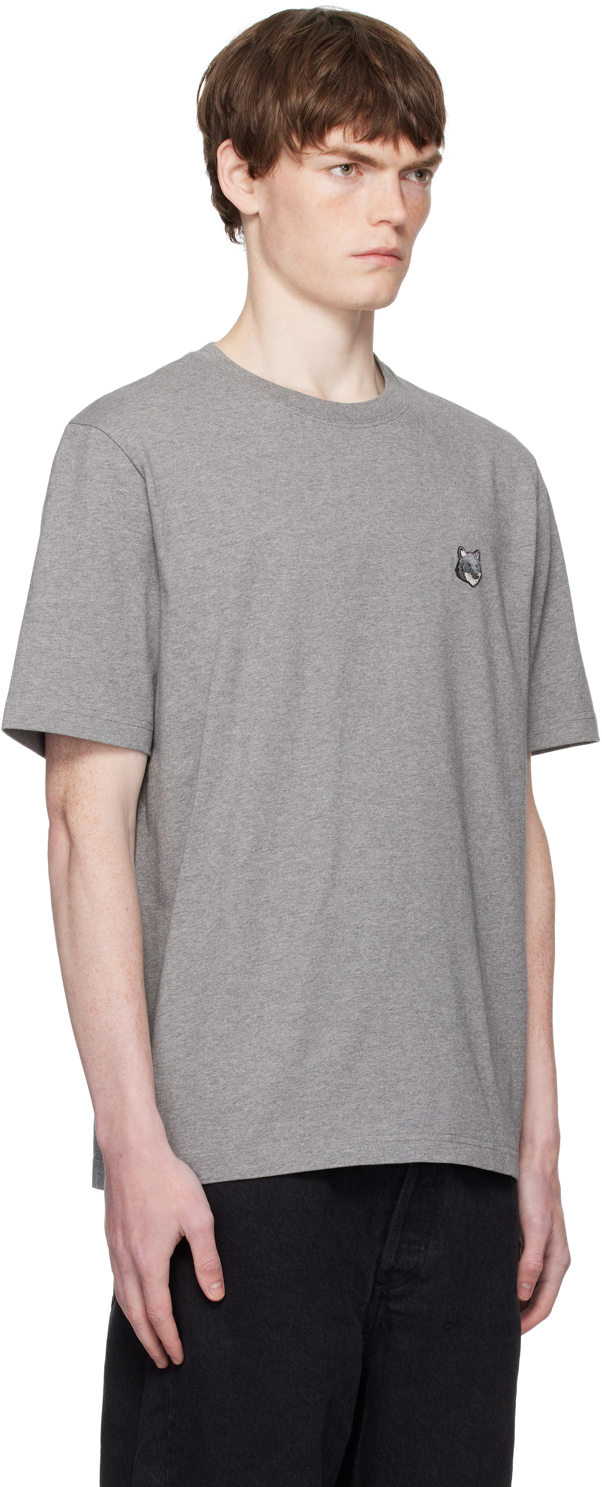 Maison Kitsuné Gray Bold Fox Head Patch Comfort T-shirt Maison Kitsune