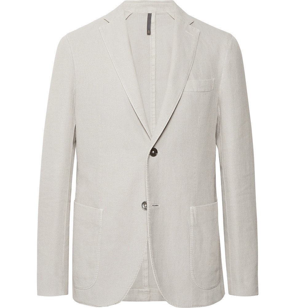 Incotex - Stone Slim-Fit Basketweave Cotton and Ramie-Blend Blazer ...
