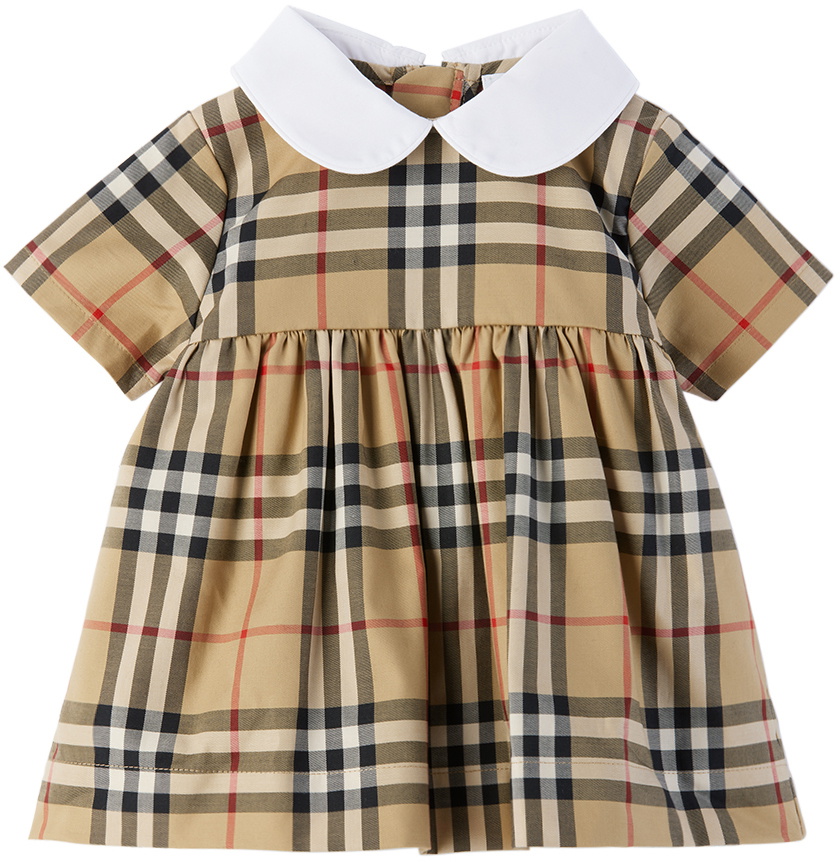 Burberry Baby Beige Check Dress & Bloomers Set Burberry