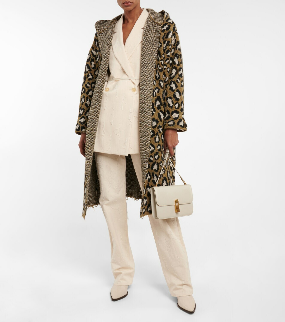 Alanui - Leopard jacquard wool-blend coat Alanui