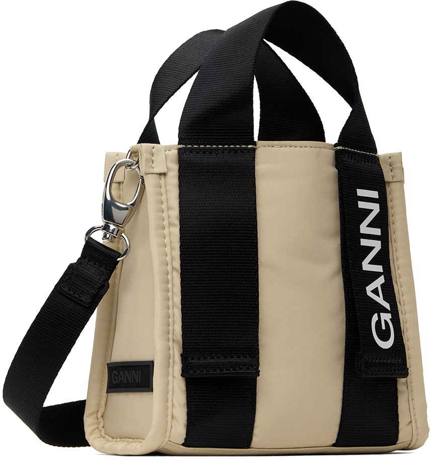 GANNI Beige Recycled Tech Mini Tote GANNI