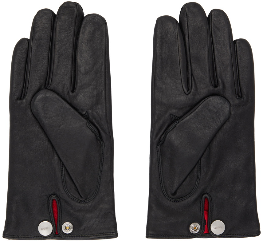 Hugo Black Lambskin Gloves Hugo Boss
