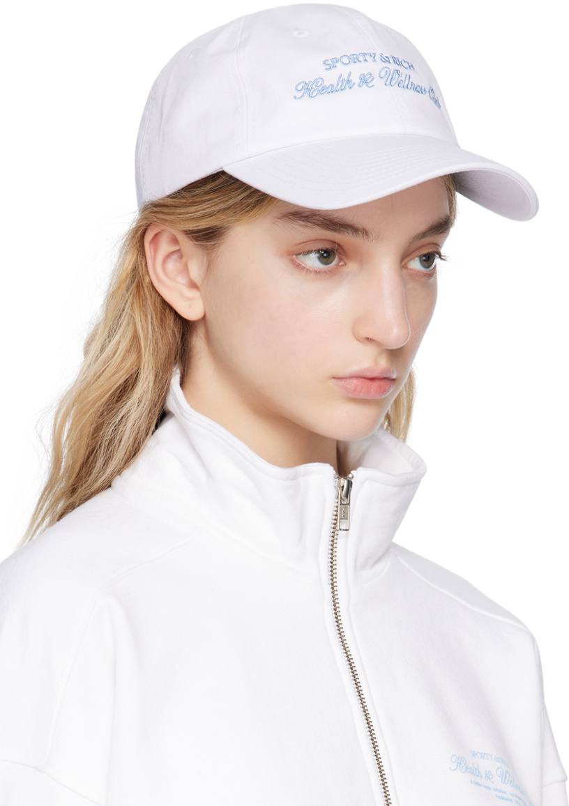 Sporty & Rich White & Blue H&W Club Cap Sporty & Rich