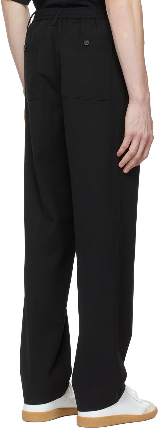 AMI Paris Black Polyester Trousers AMI