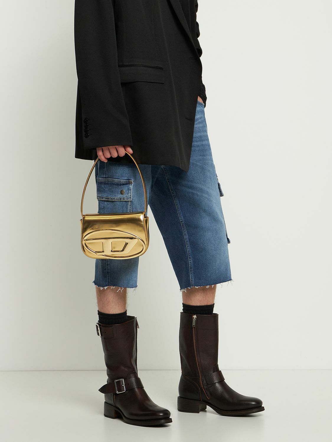 DIESEL 1dr Laminated Leather Shoulder Bag Diesel