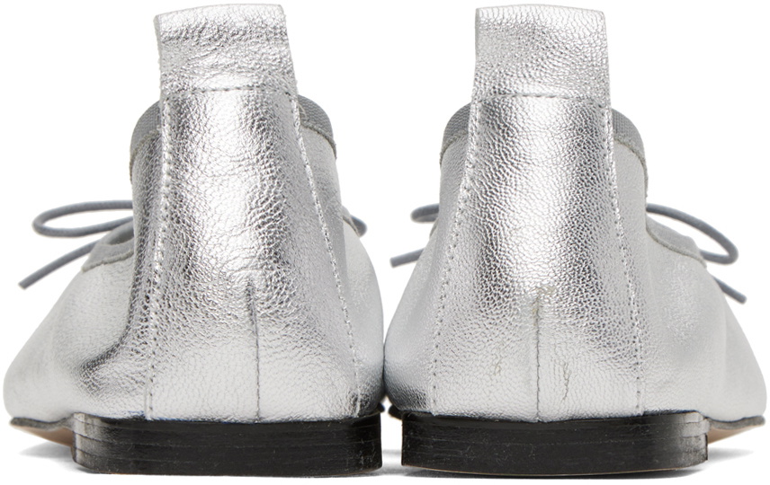 TheOpen Product Silver Square Toe Ballerina Flats TheOpen Product