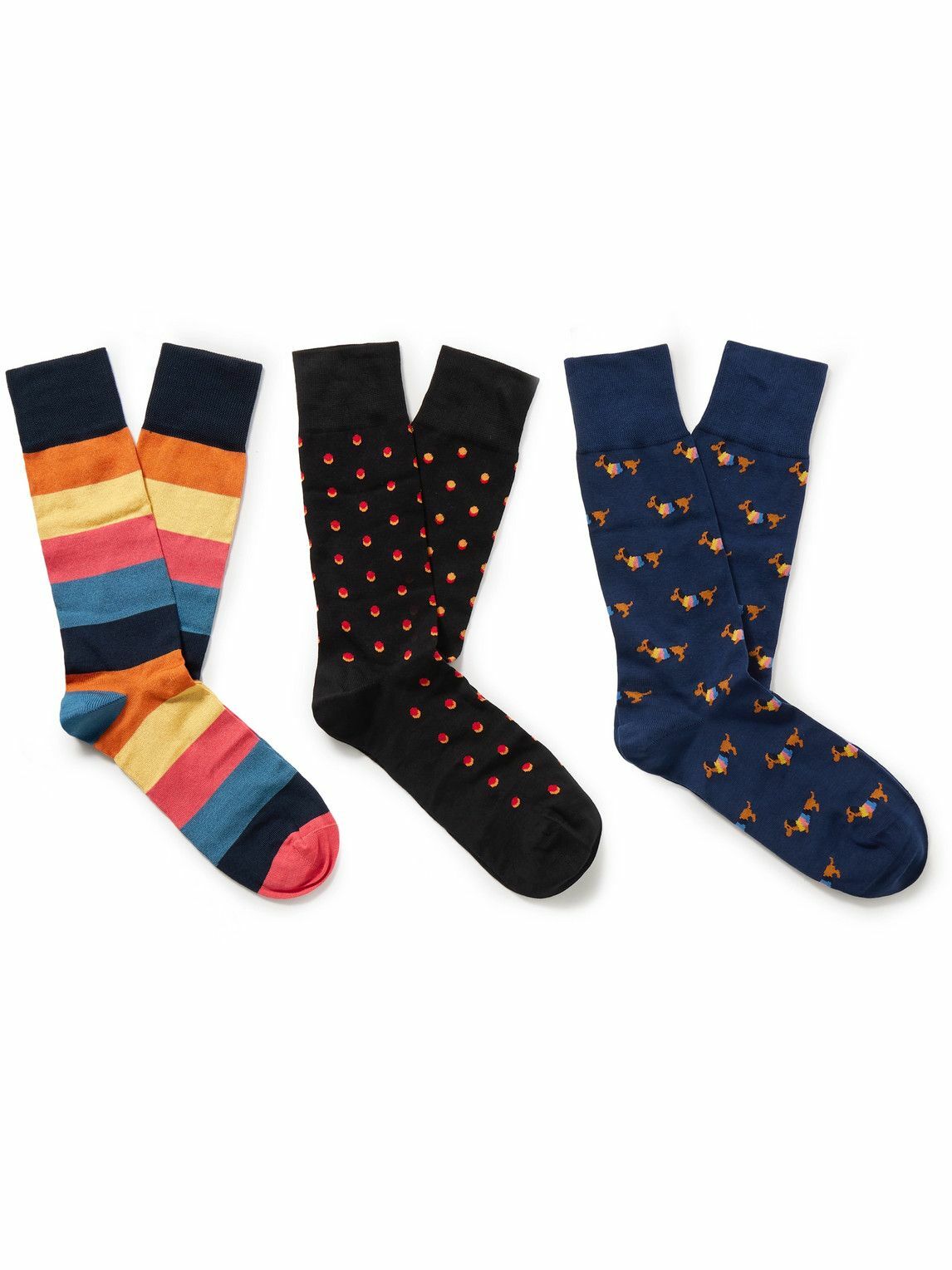 Paul Smith - Three-Pack Cotton-Blend Socks Paul Smith