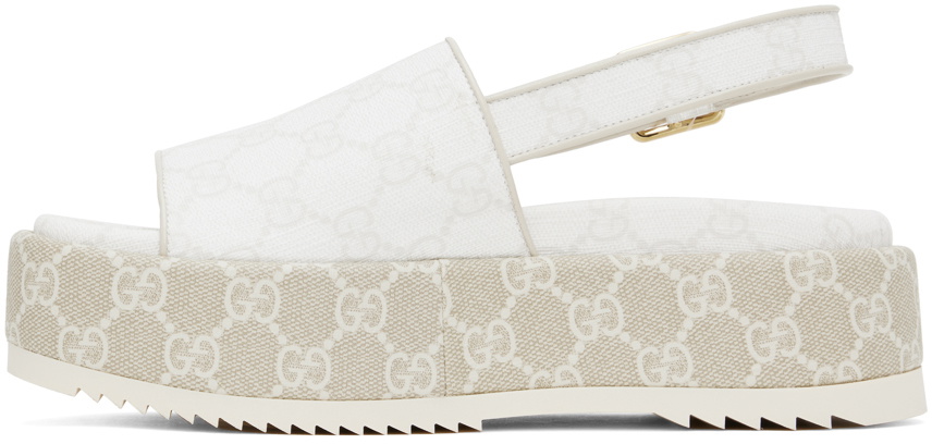 Gucci White Platform Sandals