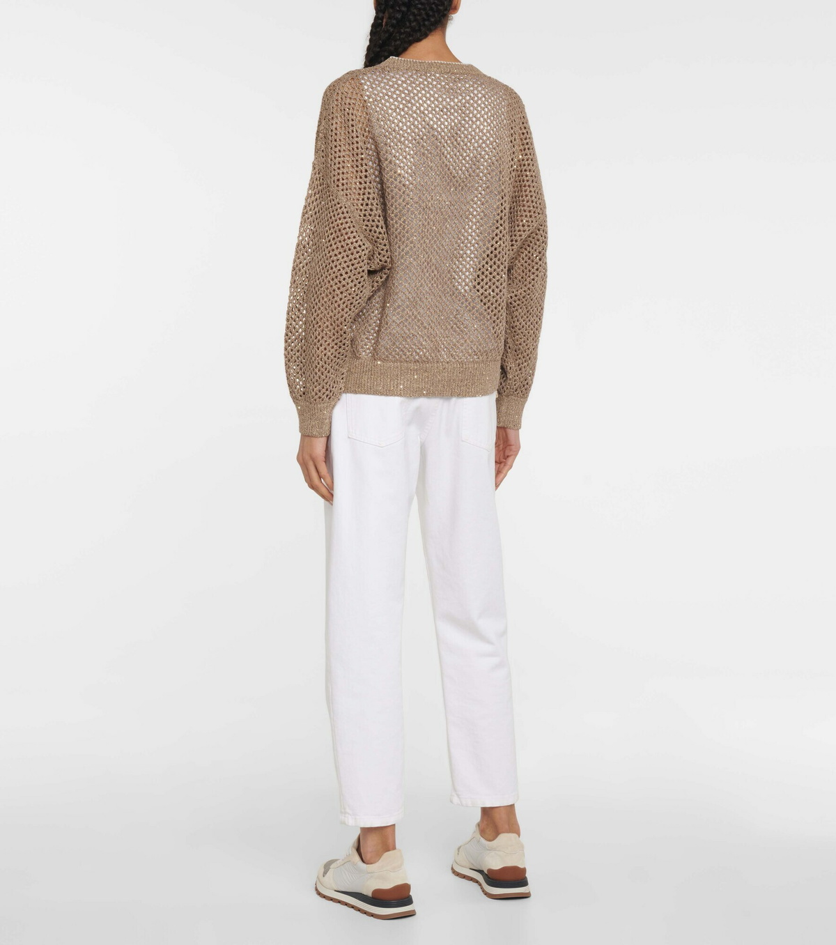 Brunello Cucinelli - Sequined open-knit sweater Brunello Cucinelli