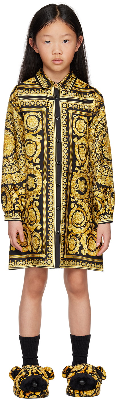 Versace Kids Black Barocco Dress Versace