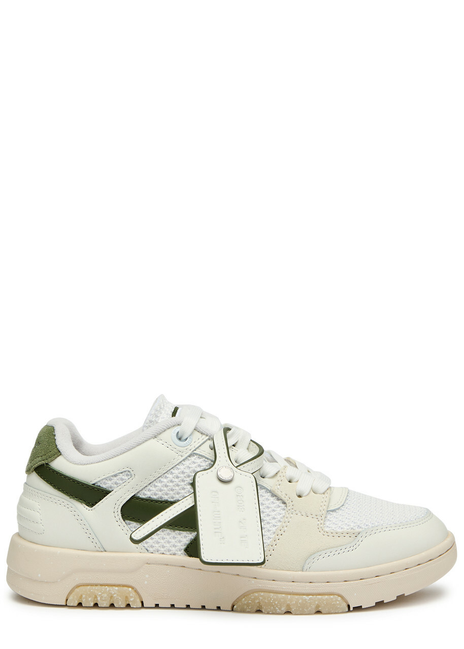 Off-white Slim Out Of Office Panelled Mesh Sneakers Green Off-White