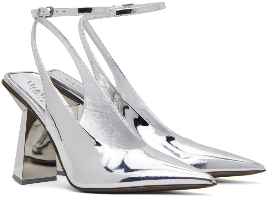 Valentino Garavani Silver One Stud Hyper Heels Valentino Garavani