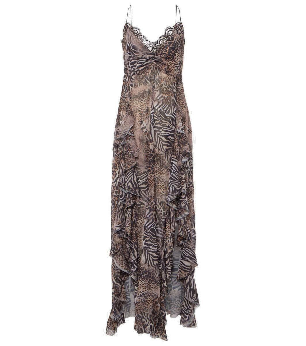 Bananhot Susan leopard-print ruffled maxi dress Bananhot