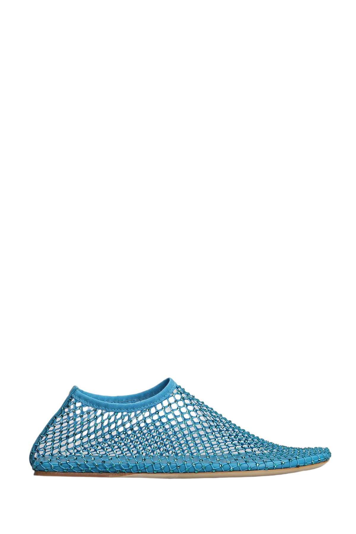 Christopher Esber Minette Flat Ballet Flats In Cyan Nylon And Leather ...