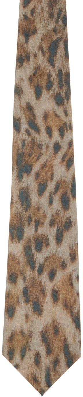 TOM FORD Brown Leopard Tie TOM FORD