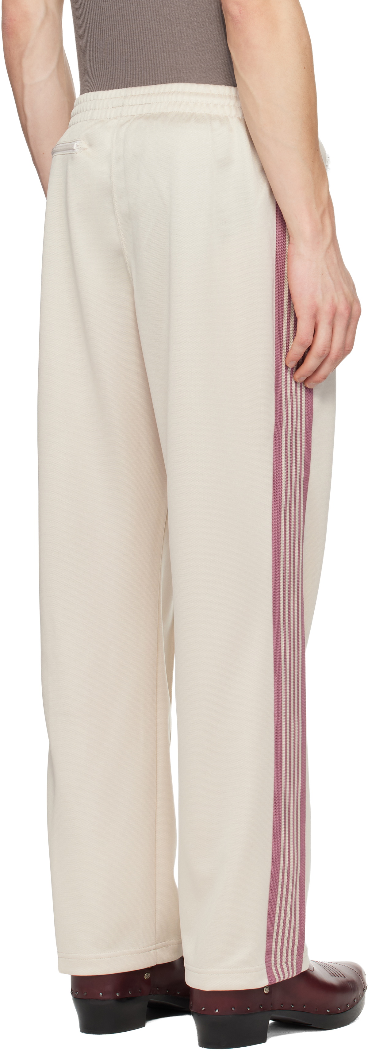 NEEDLES Off-White Poly Smooth Track Pants Needles