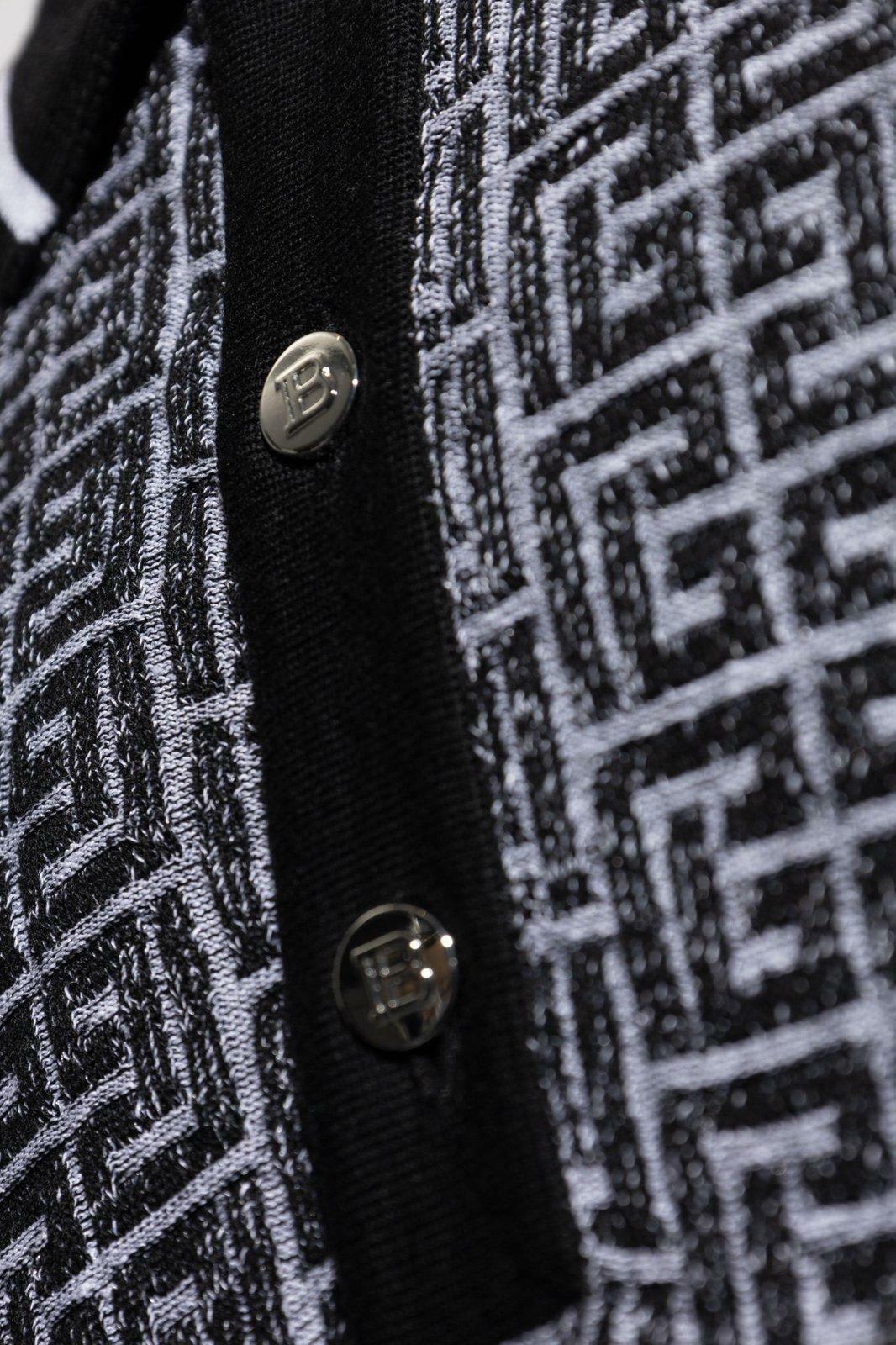 Balmain Monogram Short-sleeve Polo Shirt Balmain