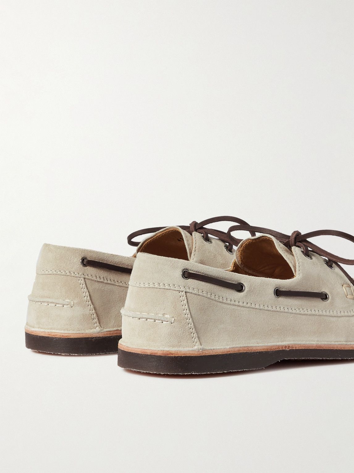 Brunello Cucinelli - Suede Boat Shoes - Neutrals Brunello Cucinelli
