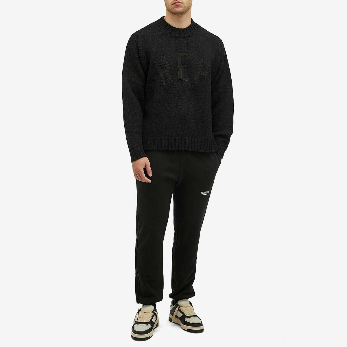 Represent Men's Rep Knit Jumper in Black Represent