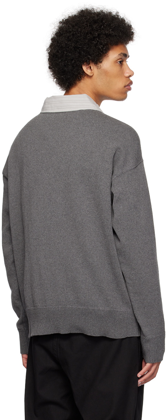 MHL by Margaret Howell Gray Flatlock Sweater MHL by Margaret Howell