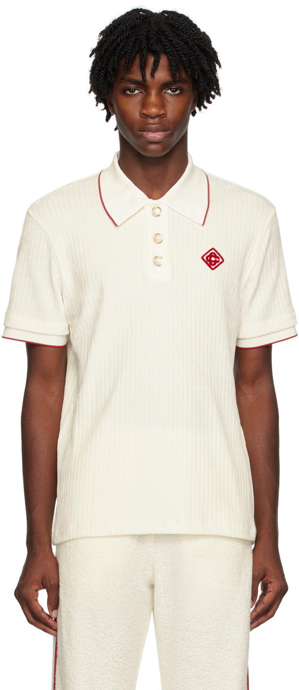 Casablanca Off-White Appliqué Polo Casablanca