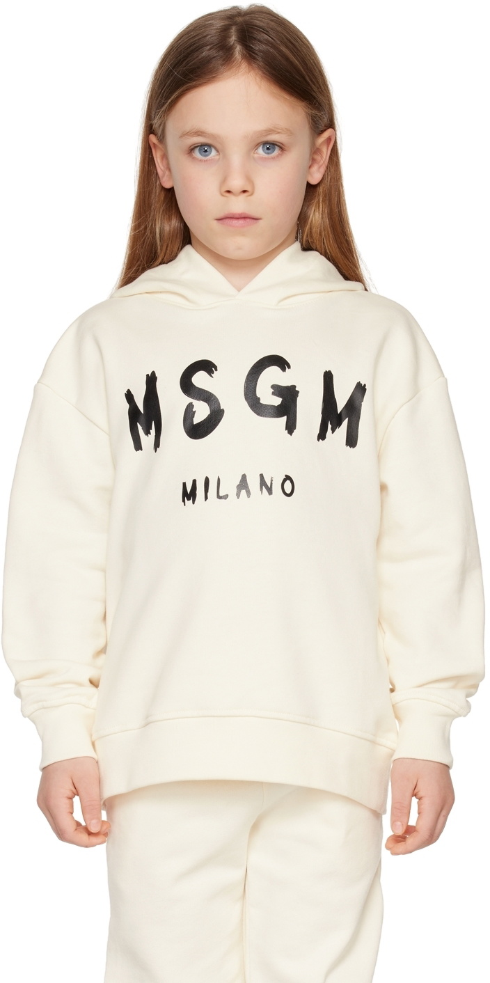 MSGM Kids Kids Off-White Printed Hoodie