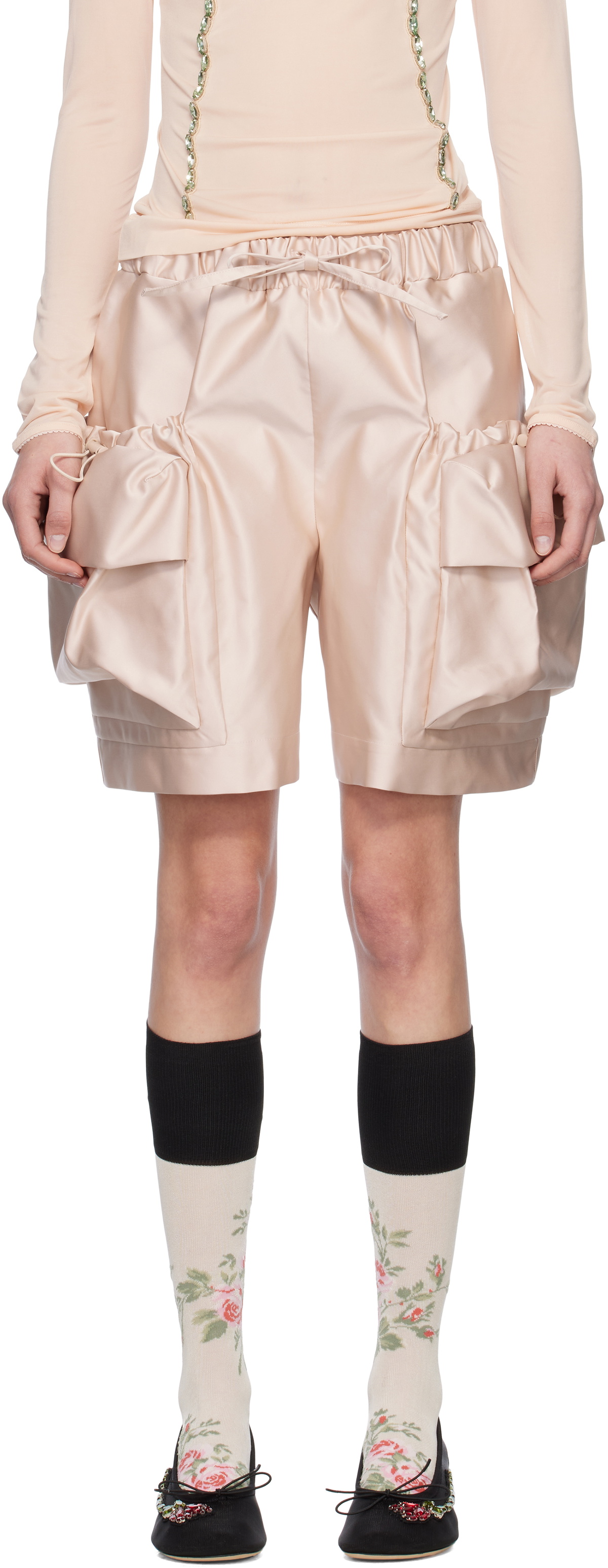 Simone Rocha Pink Cargo Flap Shorts Simone Rocha