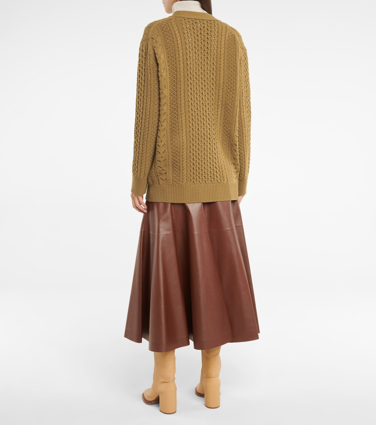 Chloe - Cable-knit wool cardigan Chloe