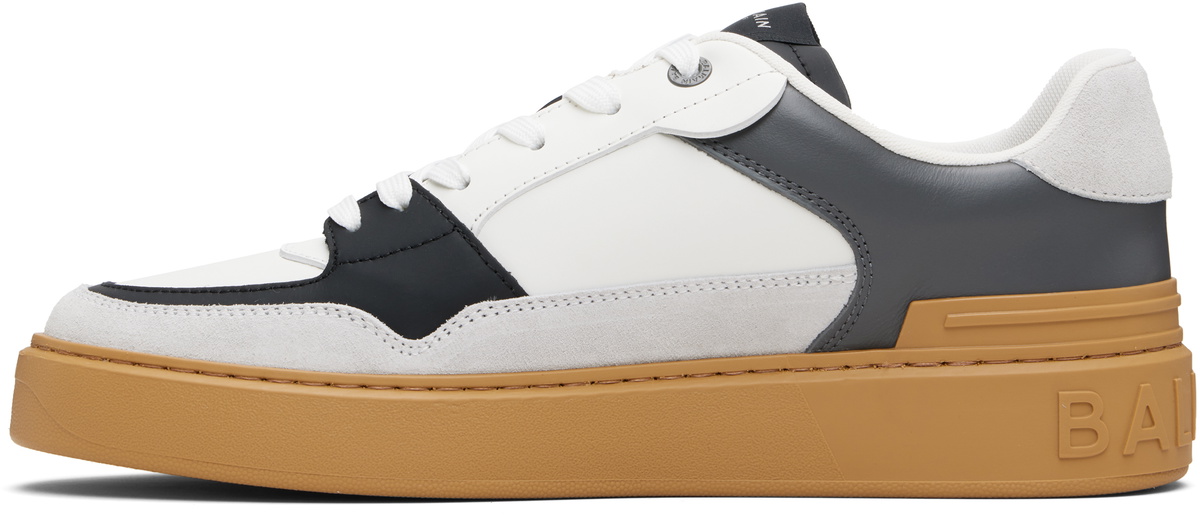 Balmain White & Gray B-Court Flip Sneakers Balmain