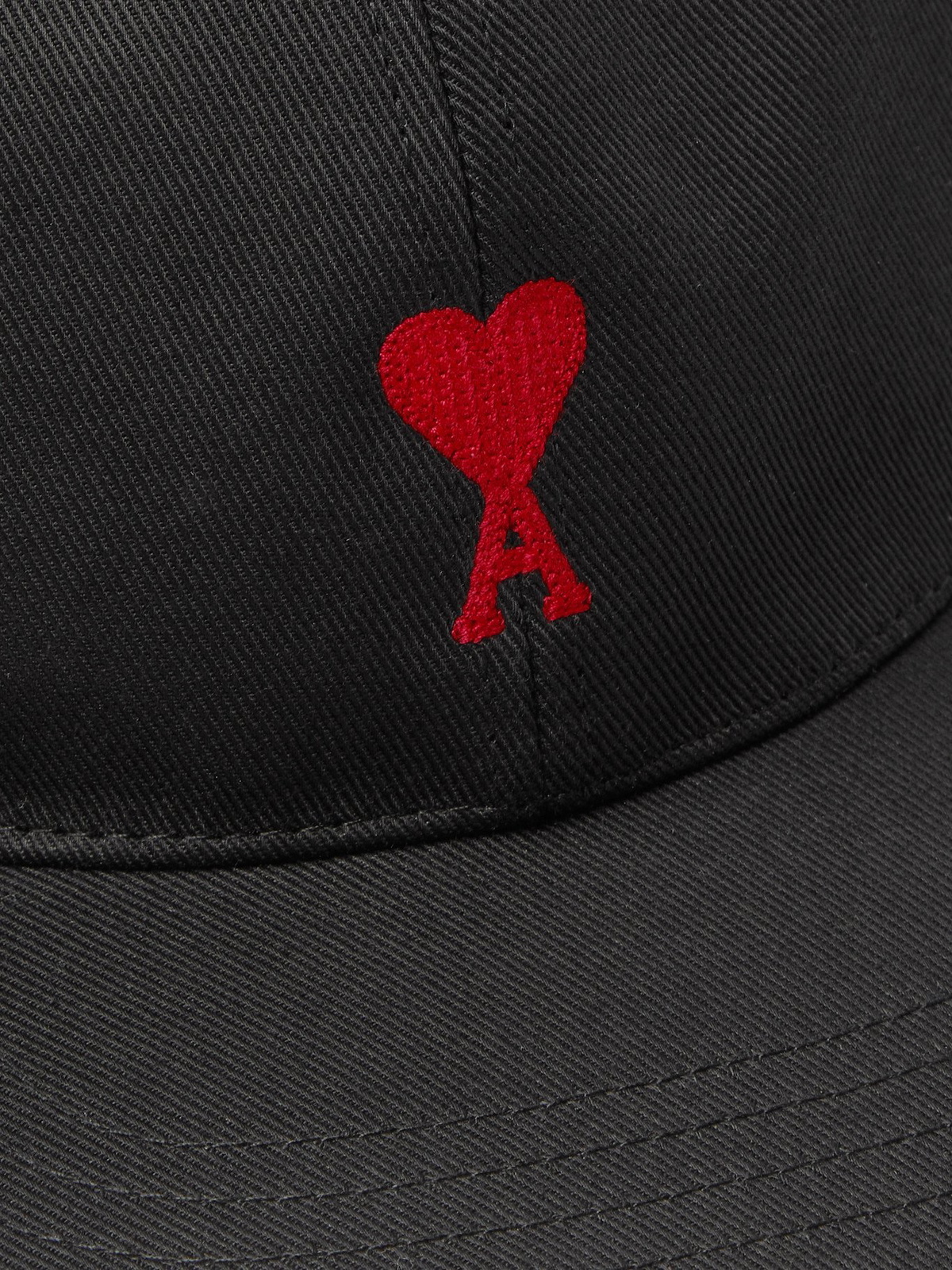 AMI PARIS - Logo-Embroidered Cotton-Twill Baseball Cap - Black AMI